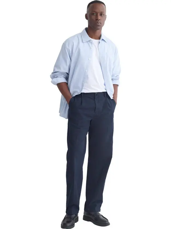 Everlane Pleated Everyday Chino Pant - Deep Navy