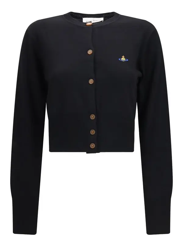 VIVIENNE WESTWOOD Bea Cropped Wool Cardigan - Black