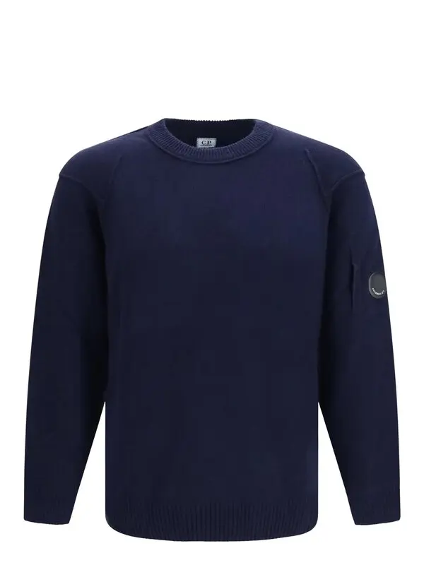 C.P. COMPANY Grs Lambswool Crewneck Sweater - Blue