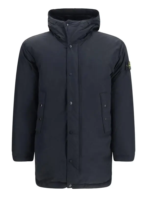 Stone Island Long Down Parka Jacket - Black