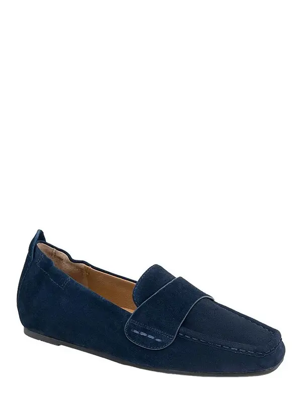 KENNETH COLE Sophie Square Toe Flats - Navy Suede
