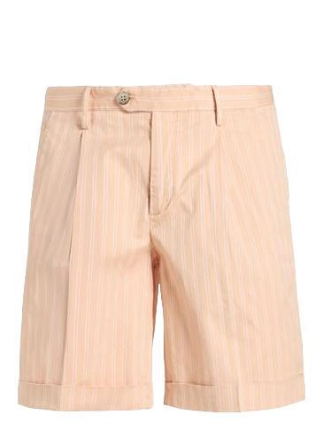 MICHAEL COAL Striped Twill Bermuda Shorts - Orange