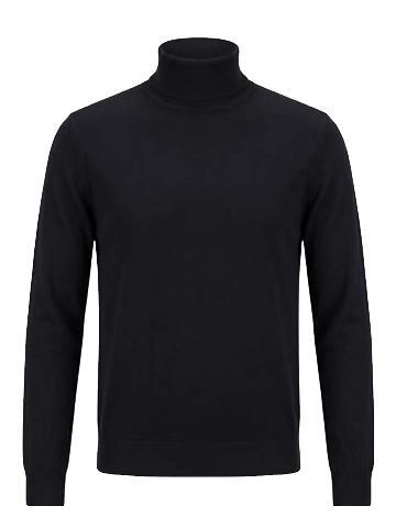 Alpha Studio Fine Essentials Turtleneck Wool Sweater - Blue