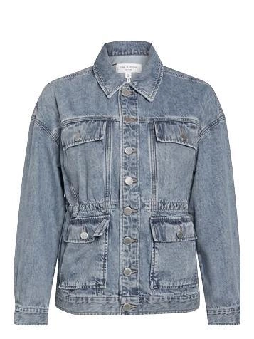 Rag & Bone Cotton Denim Jacket - Blue