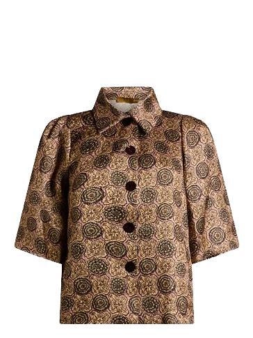 SIYU Brocade Floral-print Jacket - Pink