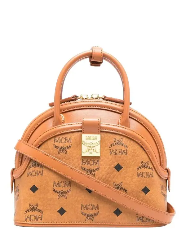 Mcm Small Tracy Curved Shoulder Bag - Brown