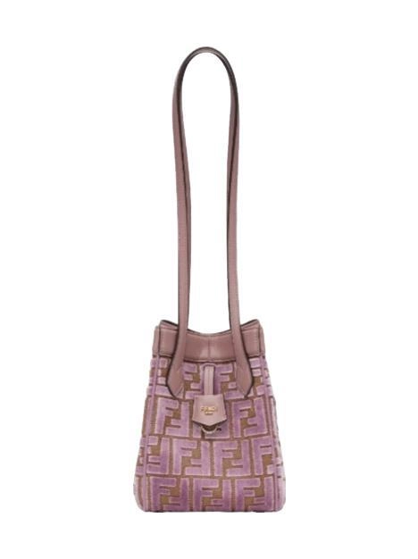 Fendi Origami Monogrammed Mini Bucket Bag - Pink