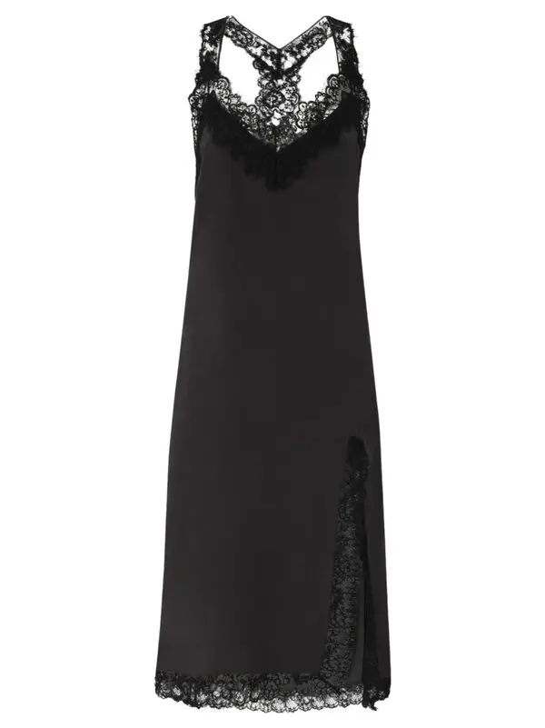 Pinko Lace-trimmed Slip Dress - Black