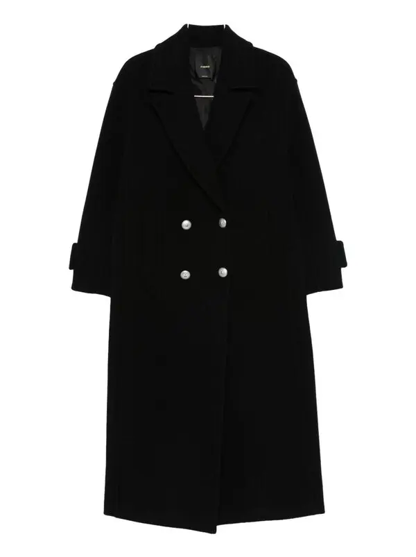 Pinko Double-breasted Lapel Coat - Black
