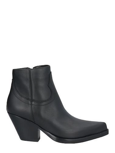SONORA Leather Ankle Boots With Square Heel - Black
