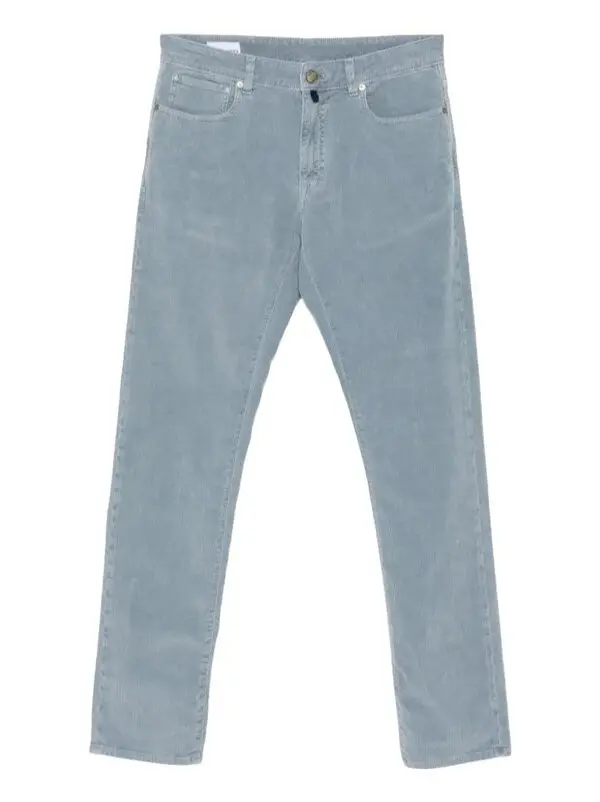 Incotex Corduroy Straight-leg Trousers - Light Blue