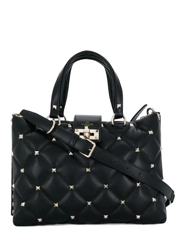 Valentino Garavani Candystud Quilted Handbag With Turn Lock - Black
