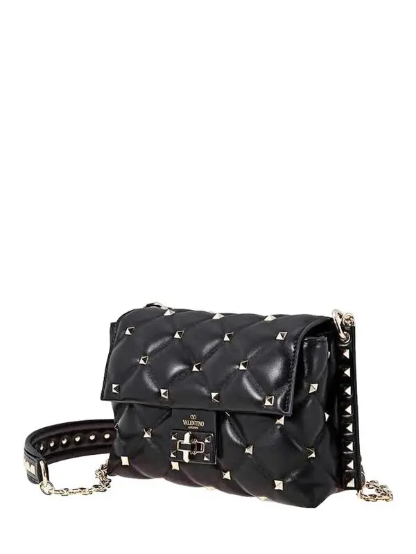 Valentino Garavani Candystud Rivet Shoulder Bag - Black