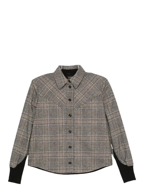 Pinko Plaid Long Sleeve Shirt - Gray