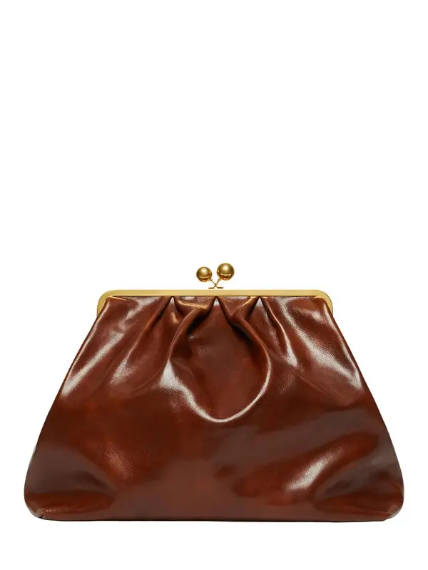 Max Mara Leather Pasticcino Pouch - Brown