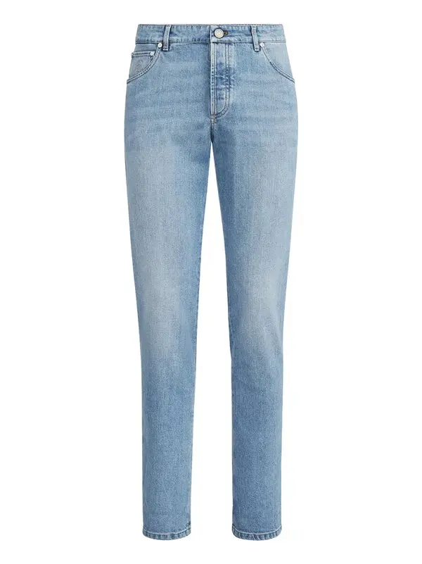 Brunello Cucinelli Straight Leg Comfort Denim Jeans - Blue