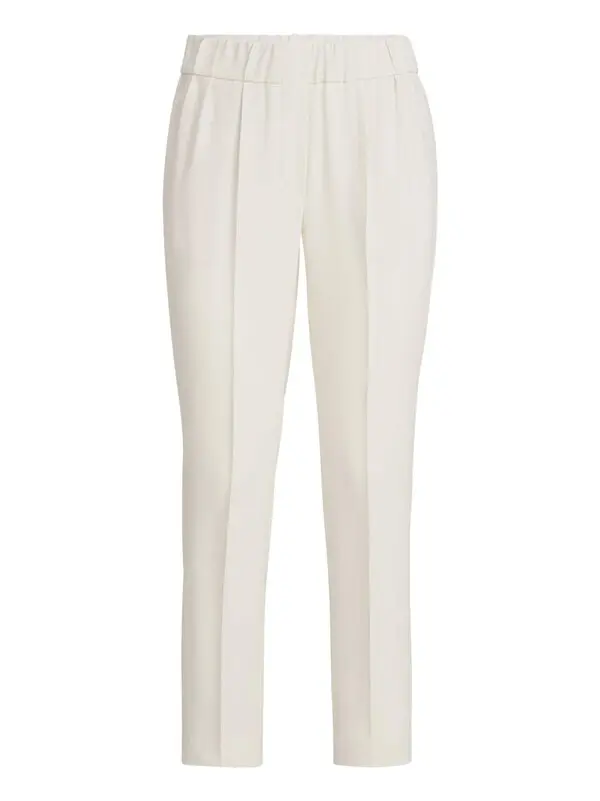 Brunello Cucinelli Crepe Cady Slim Trousers - White