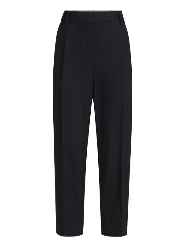Brunello Cucinelli Straight Leg Wool-blend Trousers - Black