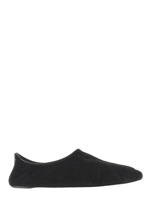 THE ROW Suede Leather Slippers - Black