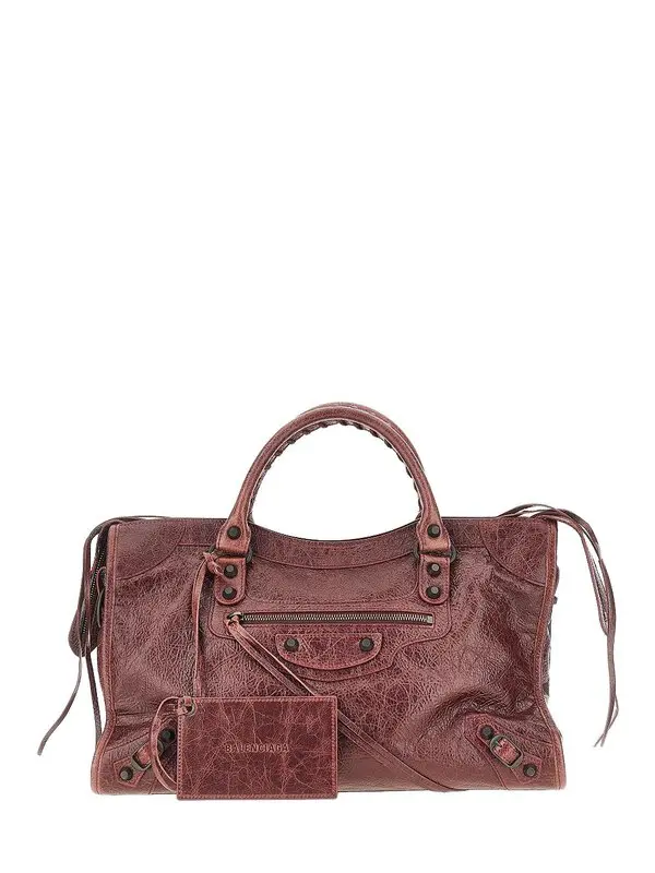 Balenciaga Arena Leather Medium 'le City' Bag - Red