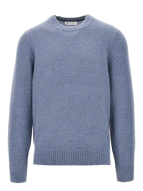Brunello Cucinelli Alpaca And Cashmere Blend Sweater - Blue
