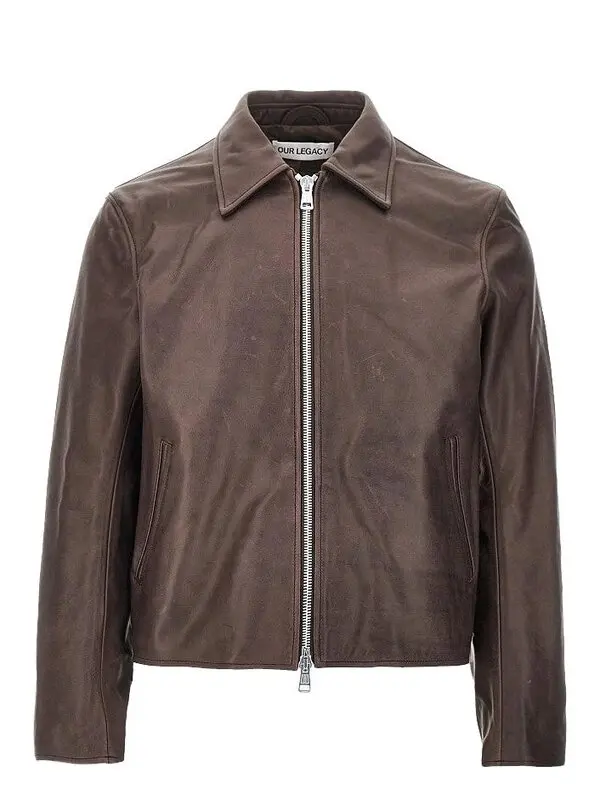 Our Legacy Waxed Leather Jacket - Brown