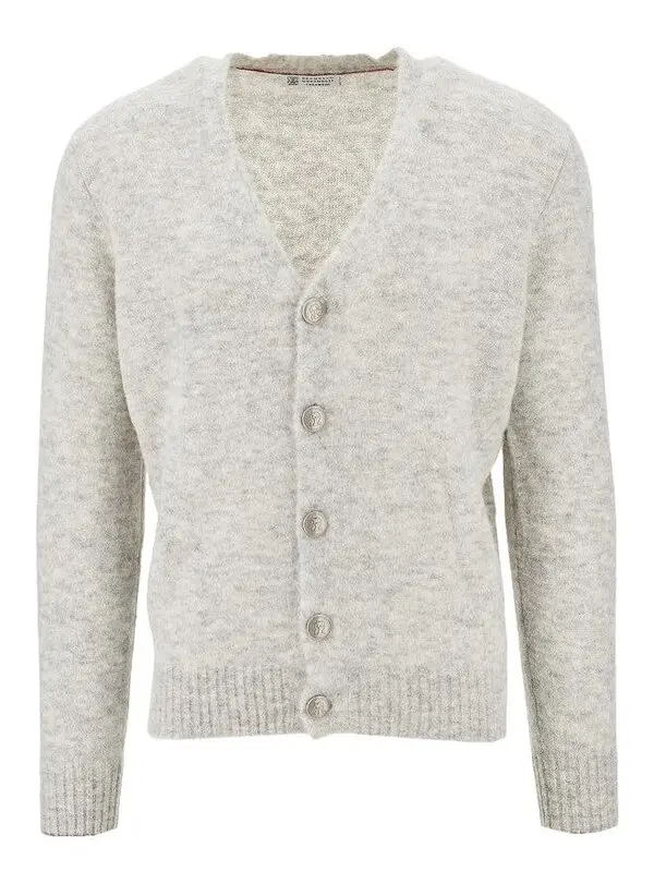 Brunello Cucinelli Alpaca And Cashmere Blend Cardigan - Grey