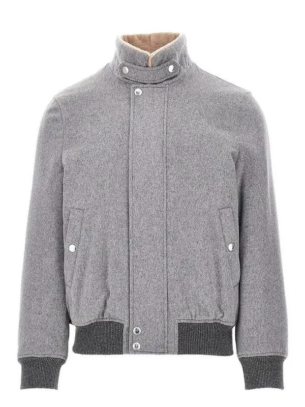 Brunello Cucinelli Padded Suede Leather Jacket - Green