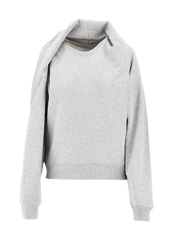 Dries Van Noten Mélange Cotton French Terry Sweatshirt - Grey
