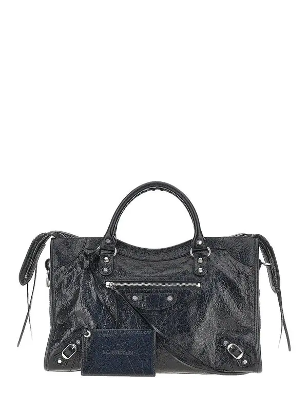 Balenciaga Arena Leather Medium 'le City' Bag - Black