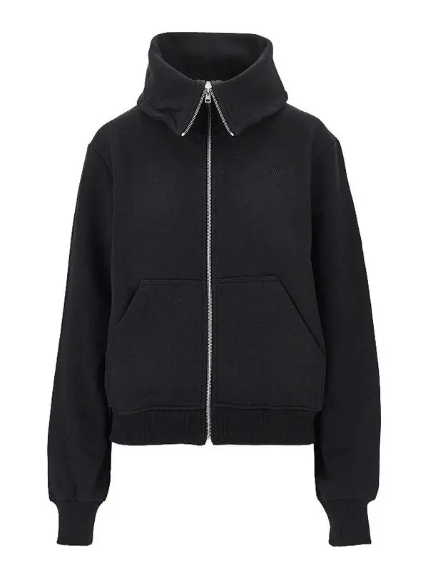7 For All Mankind High-neck Full-zip Sweatshirt - Black