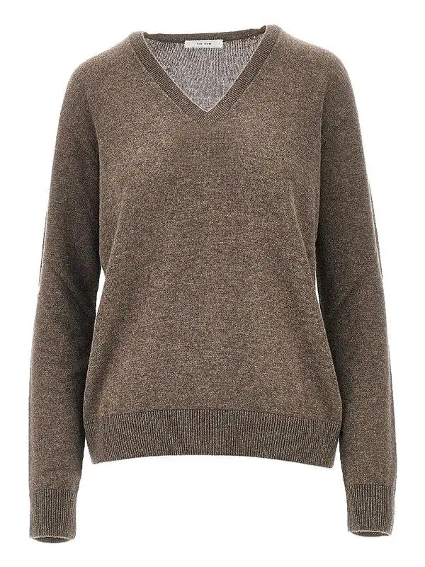 THE ROW Phora Cashmere Sweater - Grey