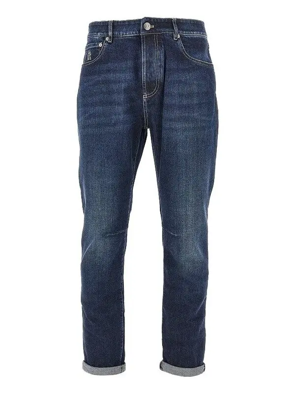 Brunello Cucinelli Stretch Denim Leisure Fit Jeans - Blue