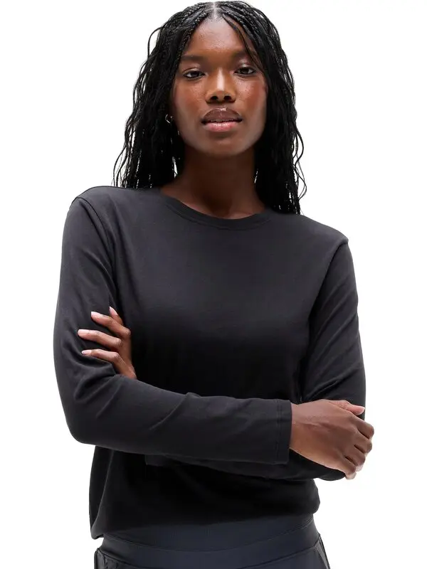 Athleta Favorite Cotton Classic Top Long Sleeve - Black