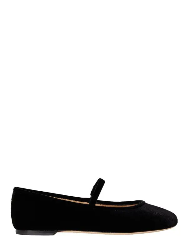 Ralph Lauren Jayna Velvet Mary Jane Flat - Black