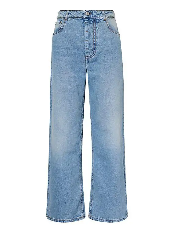 AMI Paris Wide-leg Denim Jeans - Bleu Used
