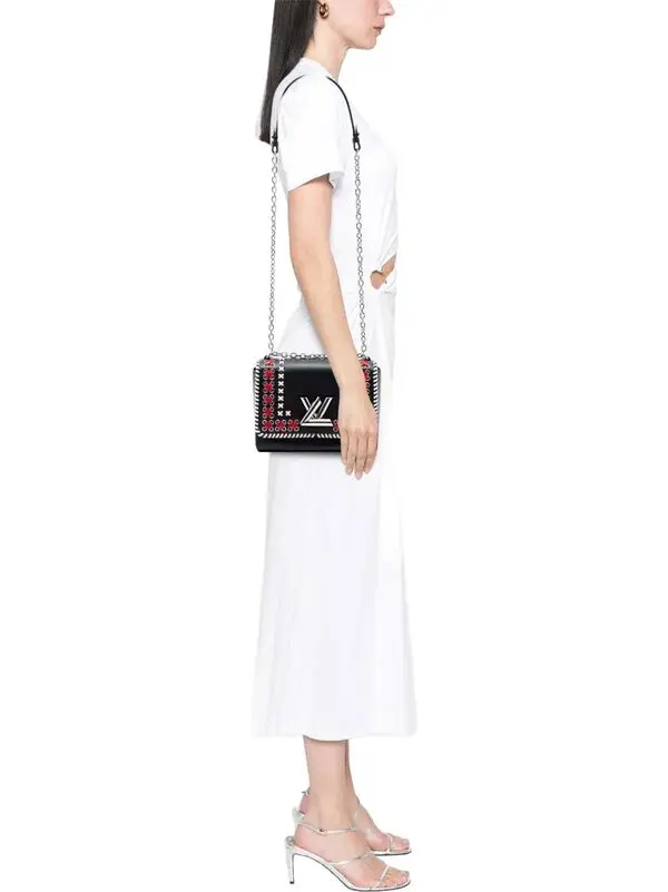 LOUIS VUITTON Epi Tricolor Embroidered Twist Mm Crossbody Bag - Black