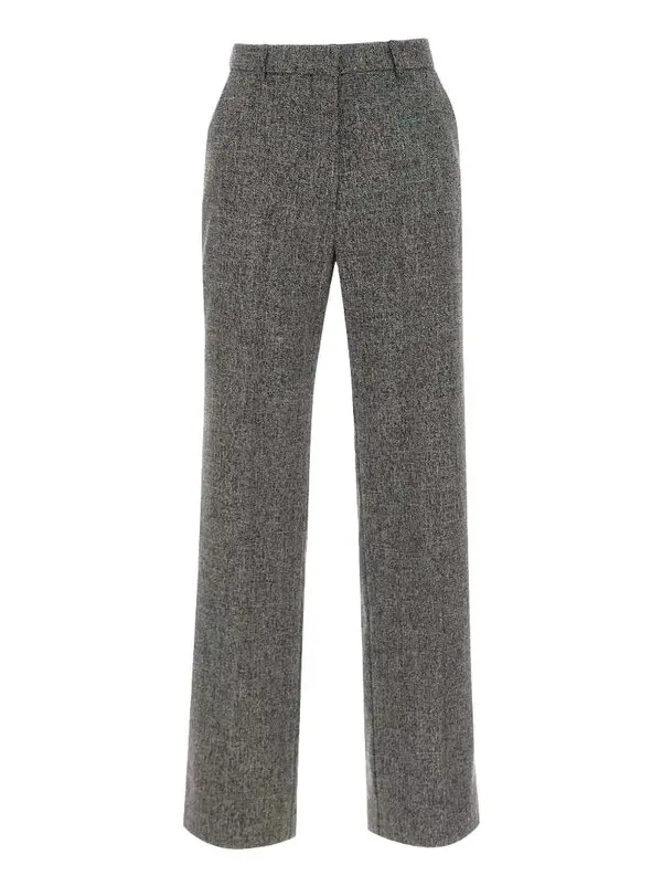 KAOS Micro-textured Straight-leg Trousers - Grey