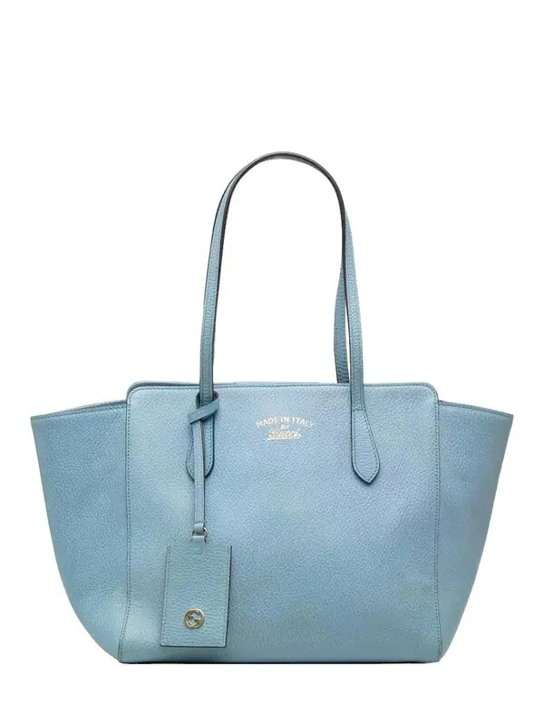 Gucci Calfskin Swing Tote Bag - Blue
