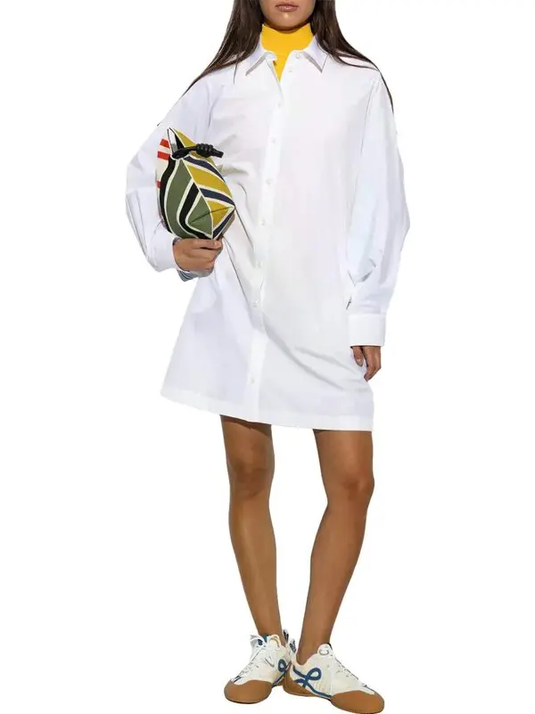 Loewe Wide-sleeve Mini Shirt Dress - White