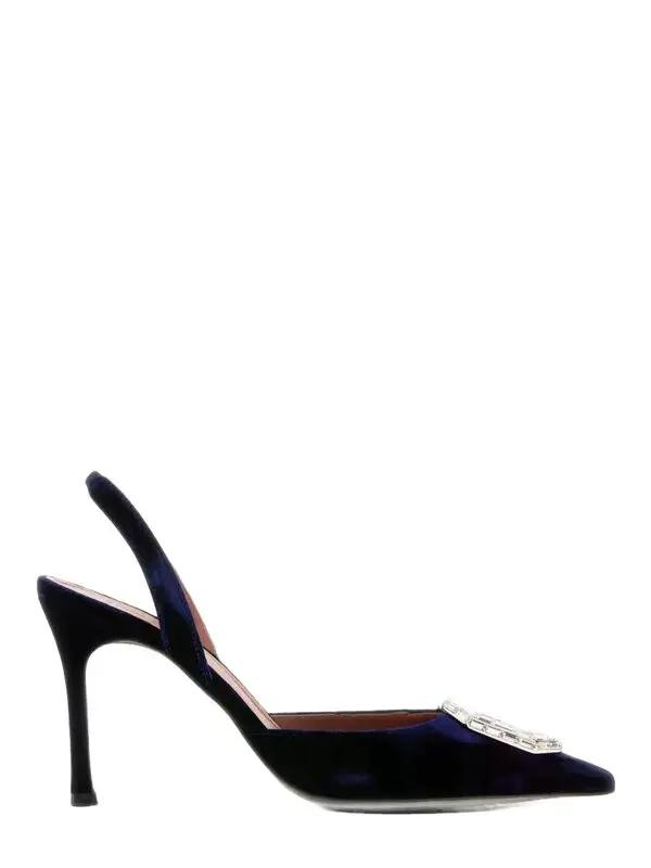 Amina Muaddi Camelia Crystal Embellished Pumps - Blue
