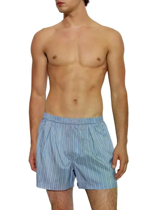 TOM FORD Striped Silk Boxer Shorts - Blue
