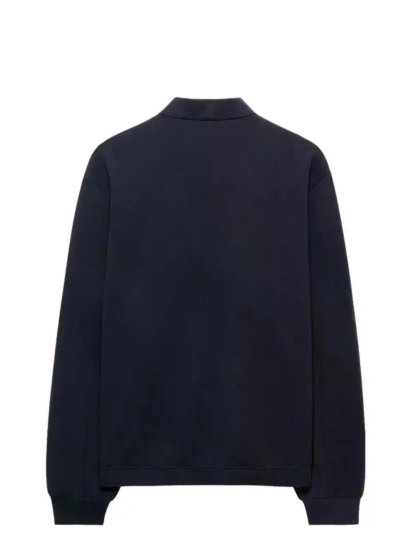 Shanghai Tang Half-zip Sweatshirt With Tonal Logo - Blue