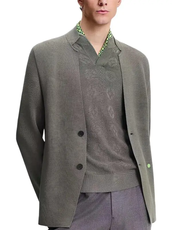 Shanghai Tang Silk Knitted Blazer - Grey