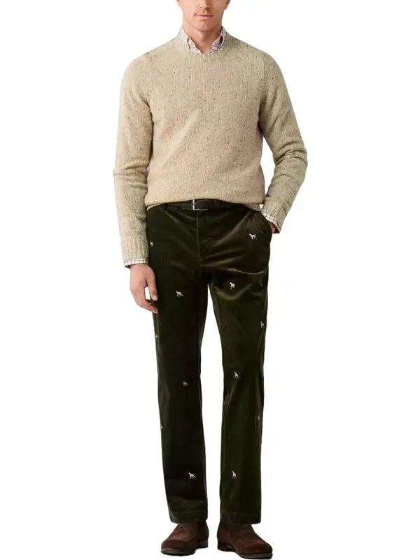HACKETT  Donegal Wool Crew Neck Sweater - Neutrals