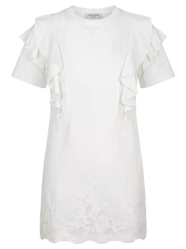 Valentino Garavani Lace Inlay Mini Dress - White