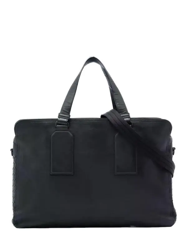 Bottega Veneta Intrecciato Trimmed Nappa Business Bag - Black
