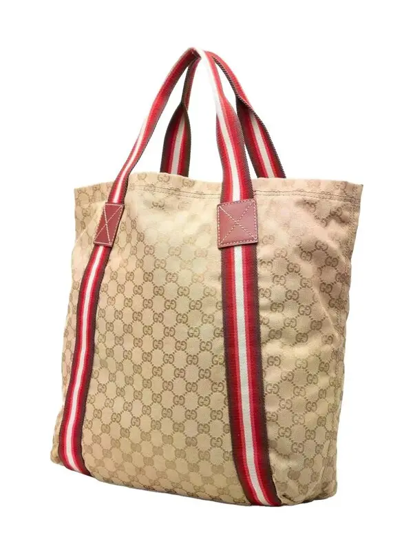 Gucci Gg Canvas Web Tote Bag - Neutrals