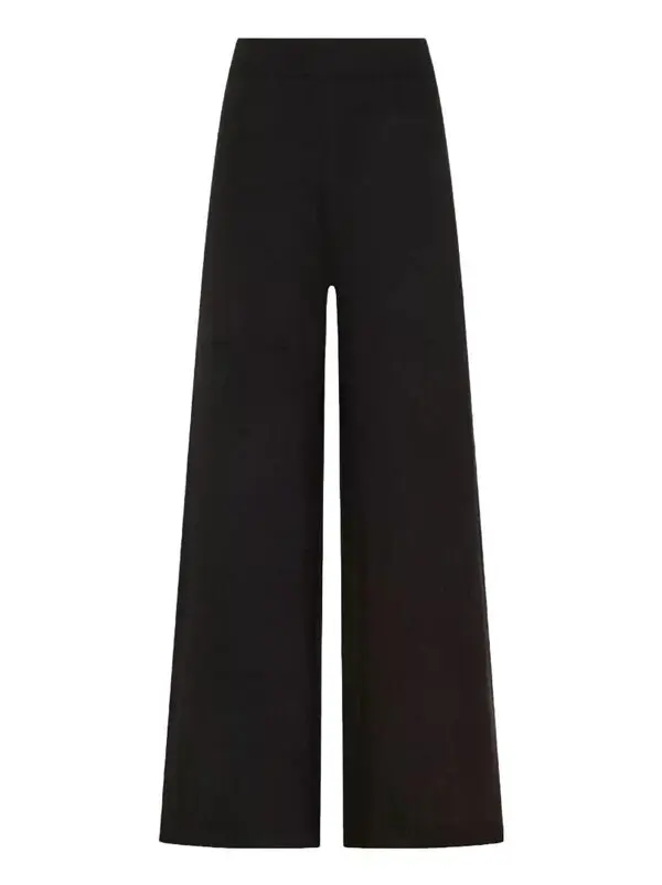 Seventy Fine-knit Wide-leg Trousers - Black