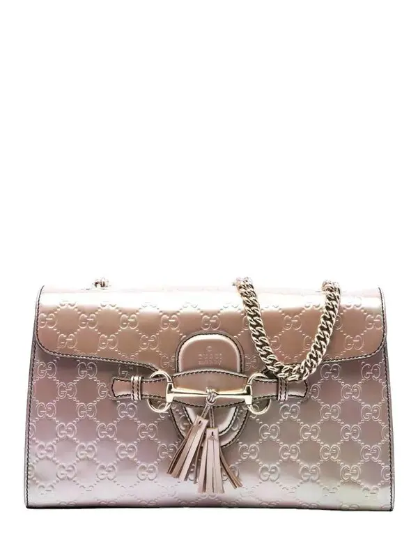 Gucci Patent Leather Emily Shoulder Bag - Pink